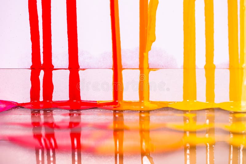 Red Orange And Yellow Colors Of Screen Print Colors Are Dripping Stock ...