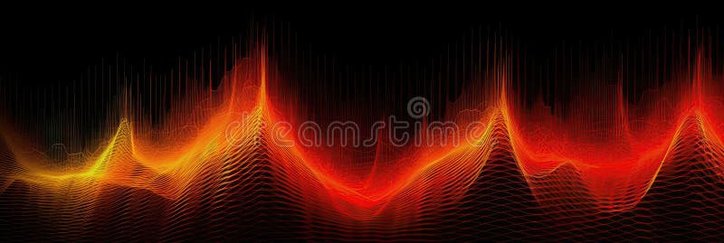 Red Orange Yellow a Digital Representation of Sound Waves in an Array ...