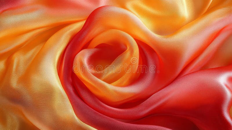 Red Orange Yellow Fabric Texture Swirl Background Stock Illustration ...