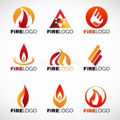 Red Orange and Yellow Fire Logo Vector Set Design Stock Vector ...