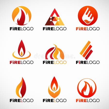 Red Orange and Yellow Fire Logo Vector Set Design Stock Vector ...