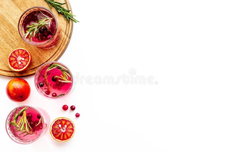 Red Oranges Refrashing Drink Lemonade with Cranberry. Top View Stock ...