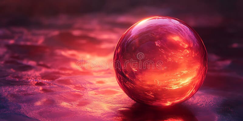 Red Orb Abstract Background: Glowing Sphere on Cosmic Surface Stock ...