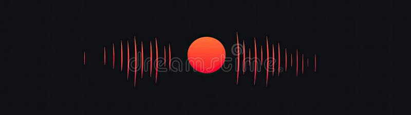 Red Orb Centered in Dark Sound Wave Graphic Stock Illustration ...