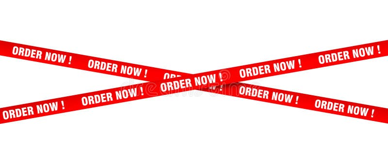 Red Order Now Ribbon Banner on Transparent Background Stock ...