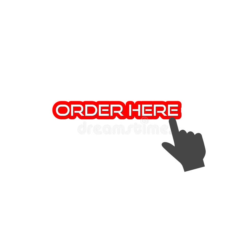 Order Here Concept Isolated On Black Background Stock Vector ...