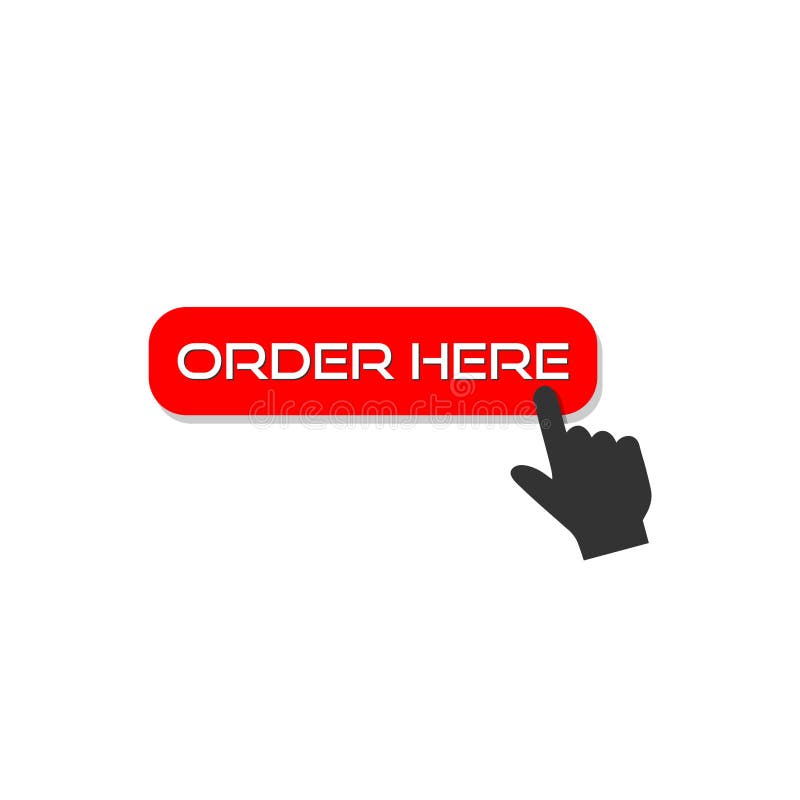 Order Here Concept Isolated On Black Background Stock Vector ...