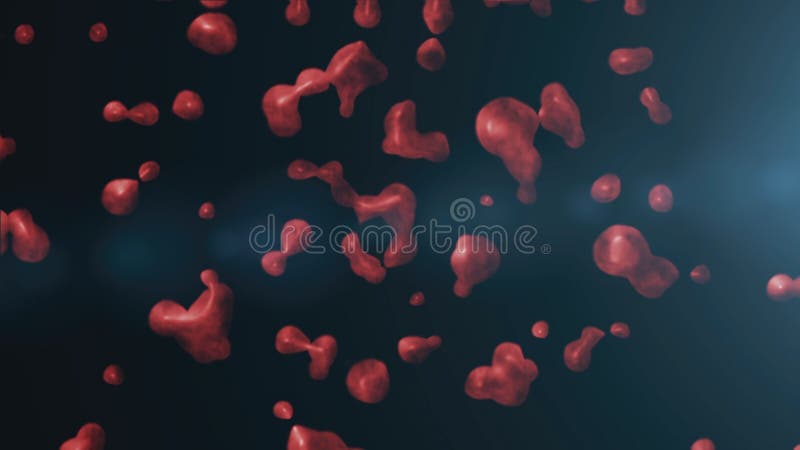 Red Organic Blobs Floating and Merging in Dark Space Stock Illustration ...