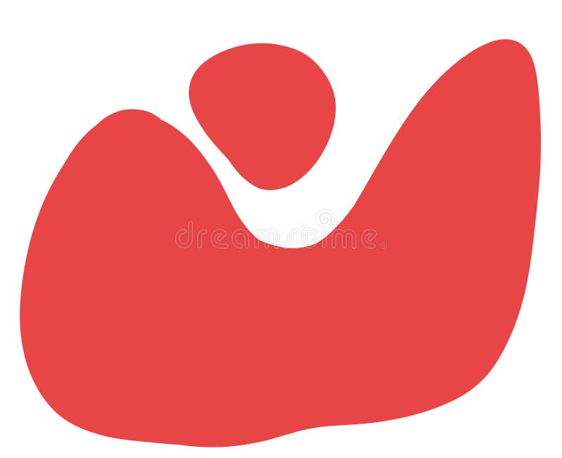 Red Organic Blob Shape Hand Drawing Element Illustration Stock ...