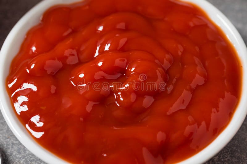 Red Organic Tomato Ketchup stock photo. Image of vegan - 364210366
