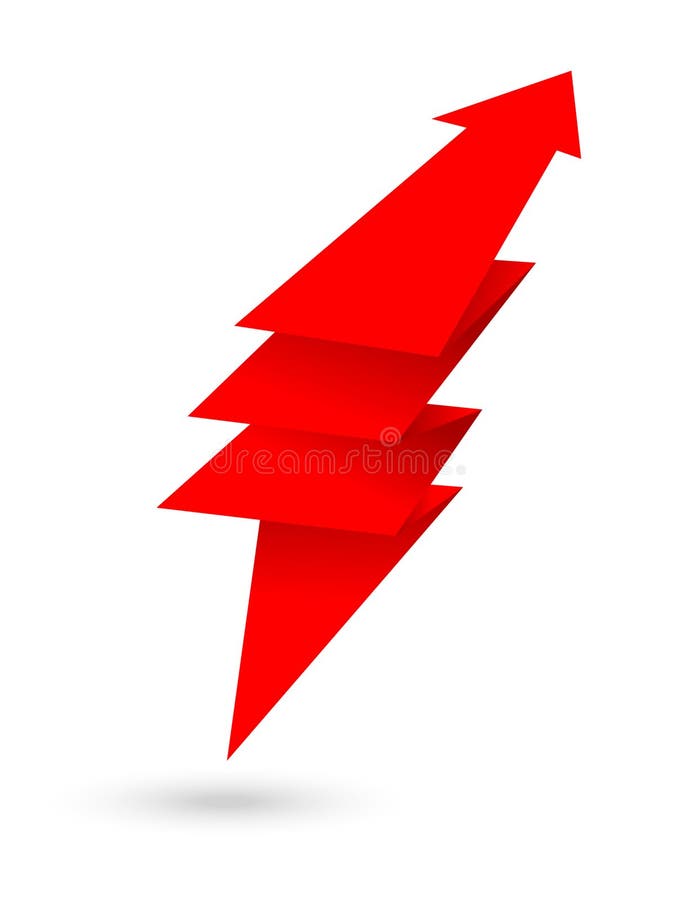 Red Origami Arrow, Paper Pointer Made of Paper, Abstract Symbol of ...