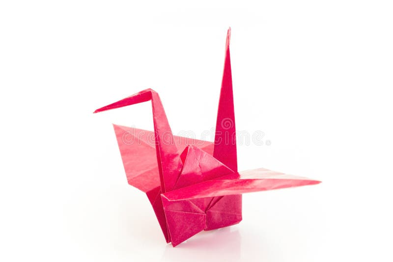 Red Origami Crane stock photo. Image of white, crane - 102892066