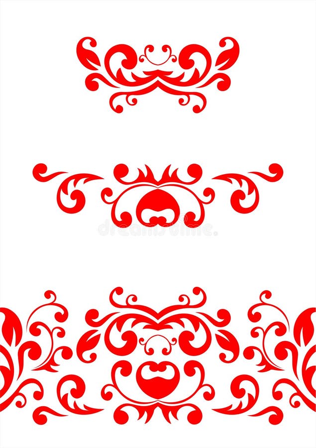Red ornament stock vector. Illustration of vegetative - 2866738