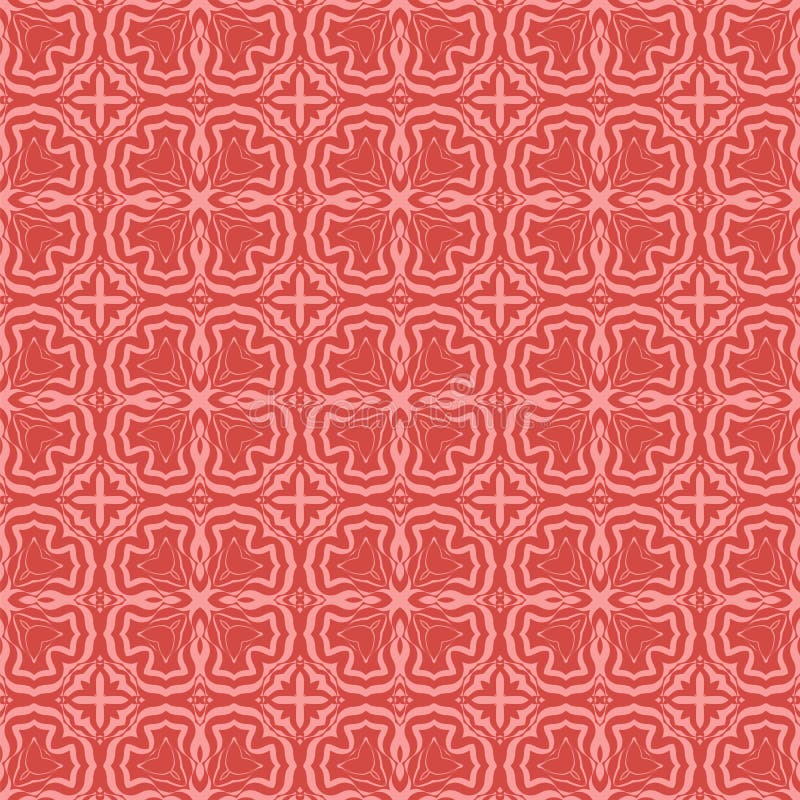 Red Ornamental Seamless Line Pattern Stock Vector - Illustration of ...