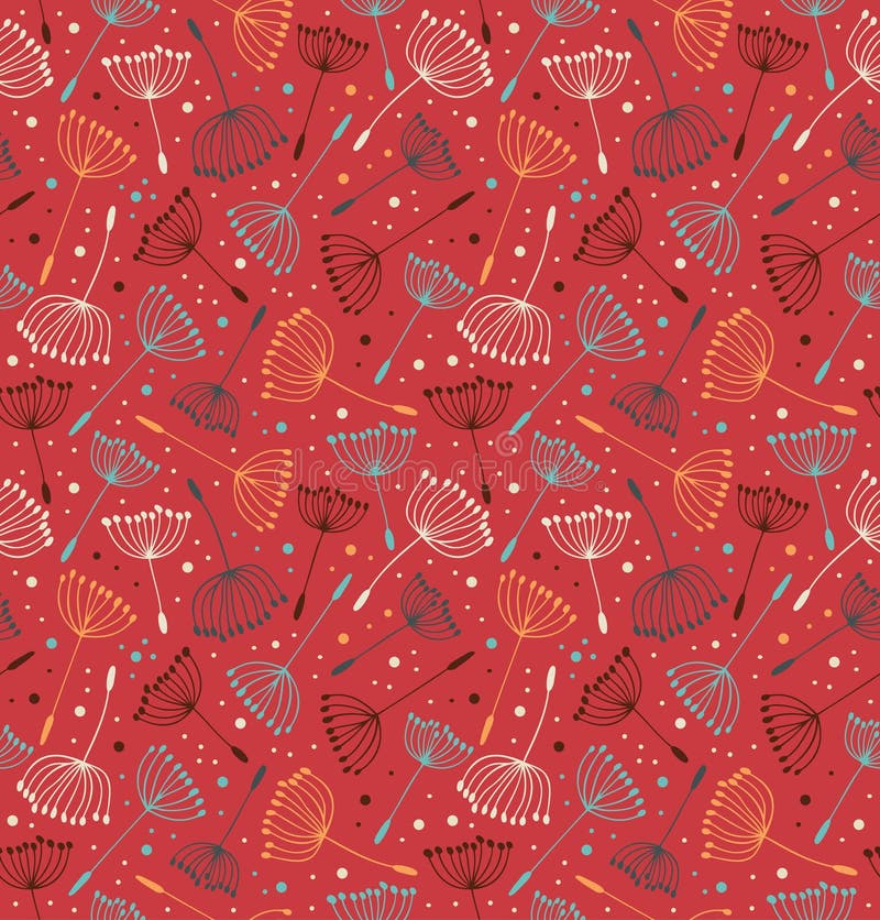 Red Ornate Endless Pattern. Seamless Decorative Te Stock Vector ...