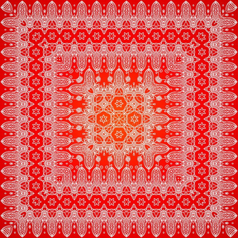 Red ornate shawl pattern stock illustration. Illustration of paisley ...