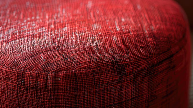 A Red Ottoman Sitting on a Wooden Floor Stock Photo - Image of color ...