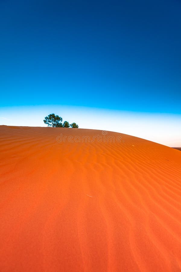 Red Sand Dune with Ripple and Blue Sky Stock Image - Image of blue ...