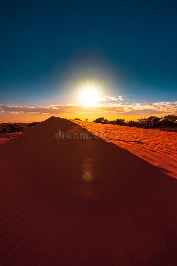 Red Sand Dune with Ripple and Blue Sky Stock Image - Image of blue ...