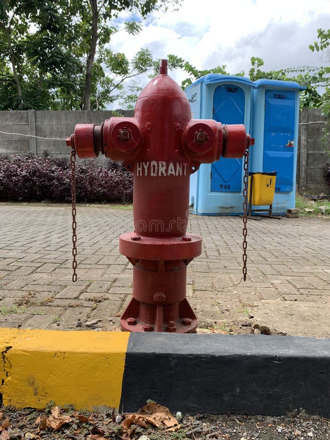Red outdor hydrant stock photo. Image of plug, emergency - 240814982