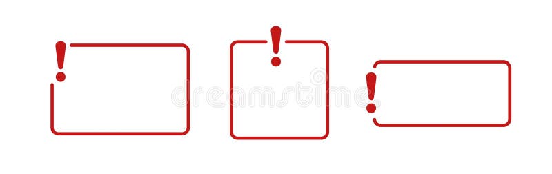 Red Outline Exclamation Frame without Text. Stock Illustration ...