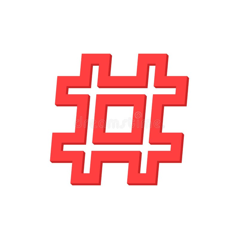 Hashtag Icon Vector Sign and Symbol Isolated on White Background ...