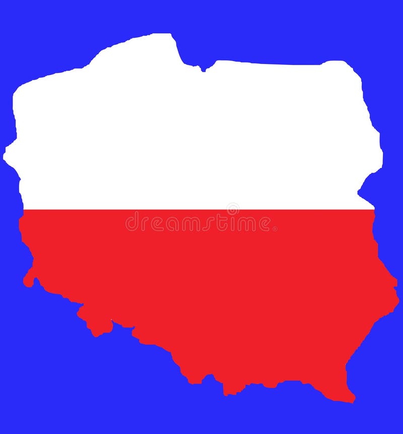 Red Outline Map of Poland Flag Stock Illustration - Illustration of ...