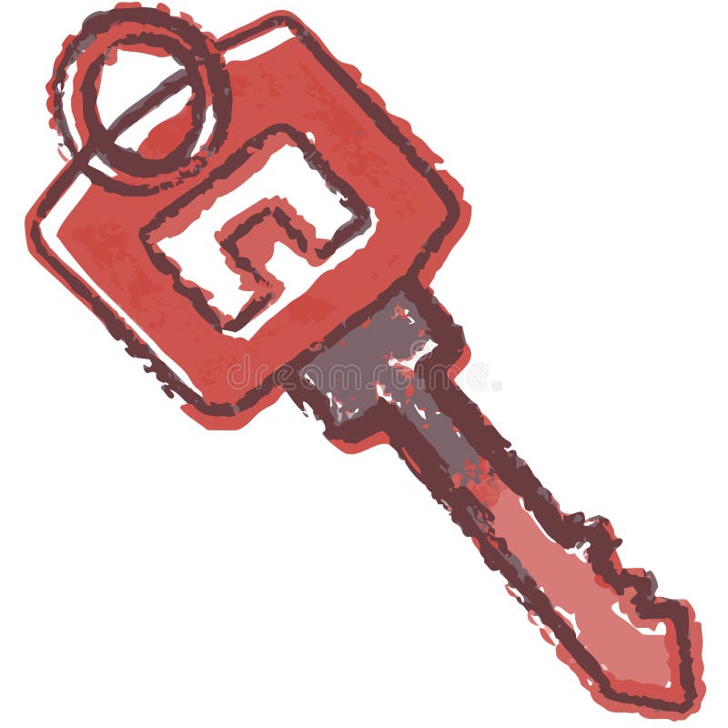 Red Outline Modern Key Vector Illustration for Security and Access ...