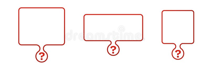Red Outline Question Frame without Text. Minimalistic Warning Border ...