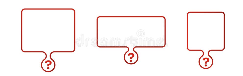 Red Outline Question Frame without Text. Minimalistic Warning Border ...