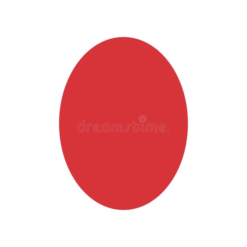 Red Oval Basic 2d Shapes Isolated, Geometric Oval Icon Stock ...