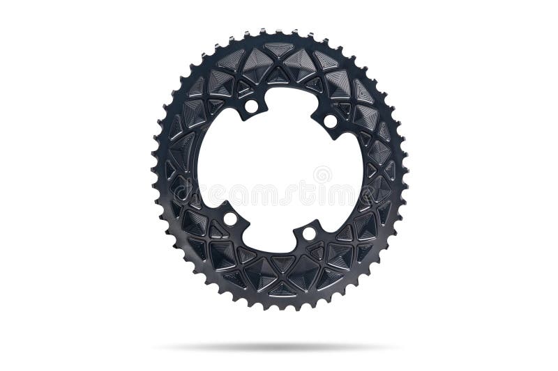 Red Oval Bicycle Chainring Against White Isolated Background Stock ...