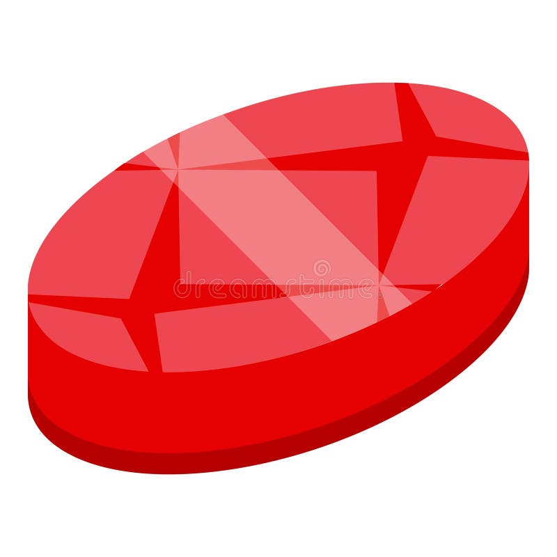 Red Oval Ruby Gemstone Shining Brightly Stock Vector - Illustration of ...