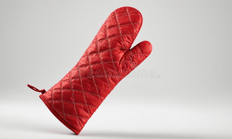 Red Oven Mitt Isolated on White Background Stock Illustration ...