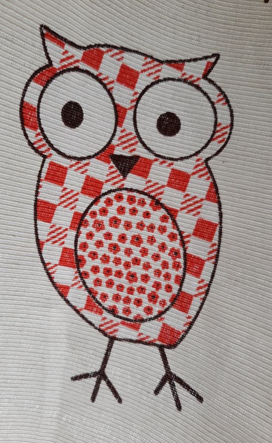 Red owl stock image. Image of drawing, curtain, friendly - 133452985