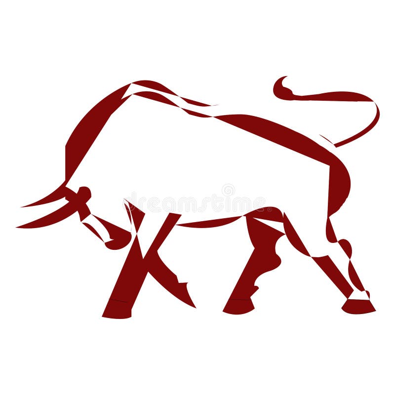 Red ox stock vector. Illustration of purple, orange - 221857227