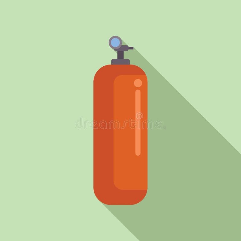 Red Oxygen Cylinder Standing with Valve on Top Stock Illustration ...