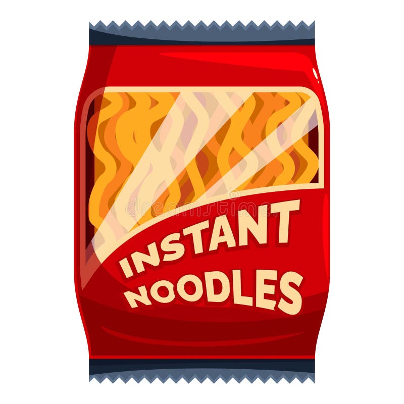 Red Package of Instant Noodles Showing Its Content Stock Vector ...
