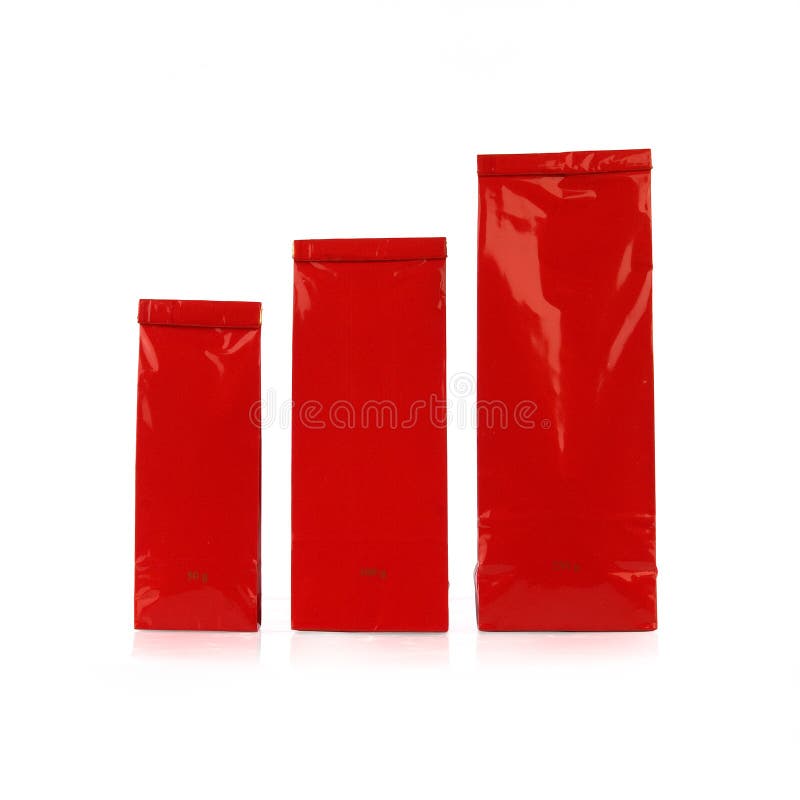 Red packages stock image. Image of three, package, coffee - 29271019
