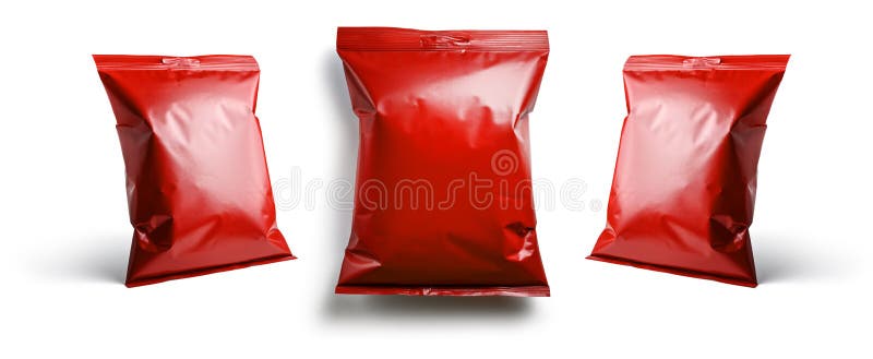 Red Packaging Template for Your Design. in Different Angles on a White ...