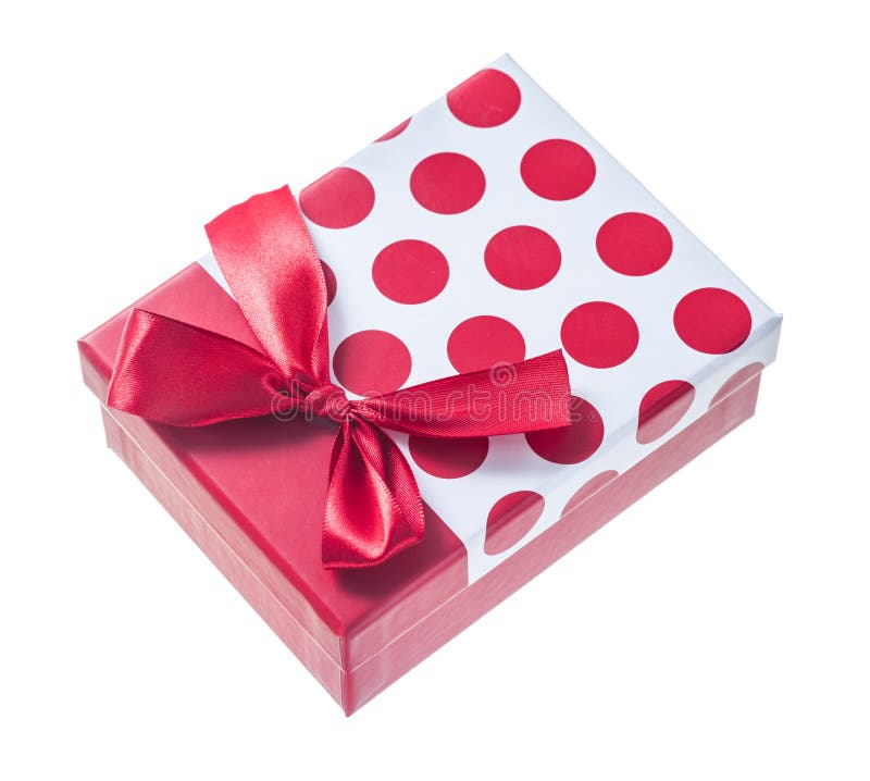 Red Packed Gift Box Isolated on White Stock Photo - Image of white ...