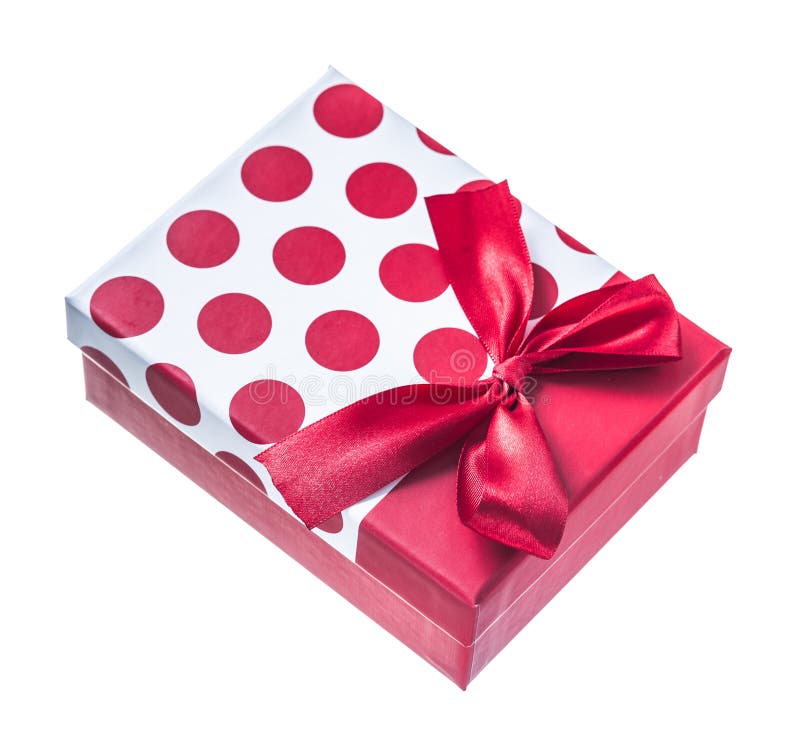 Red Packed Present Box Isolated on White Stock Photo - Image of ...