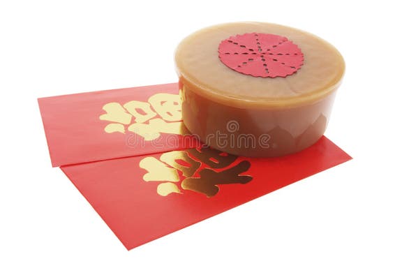 Red Packet and Chinese New Year Cake Stock Photo - Image of sweet ...