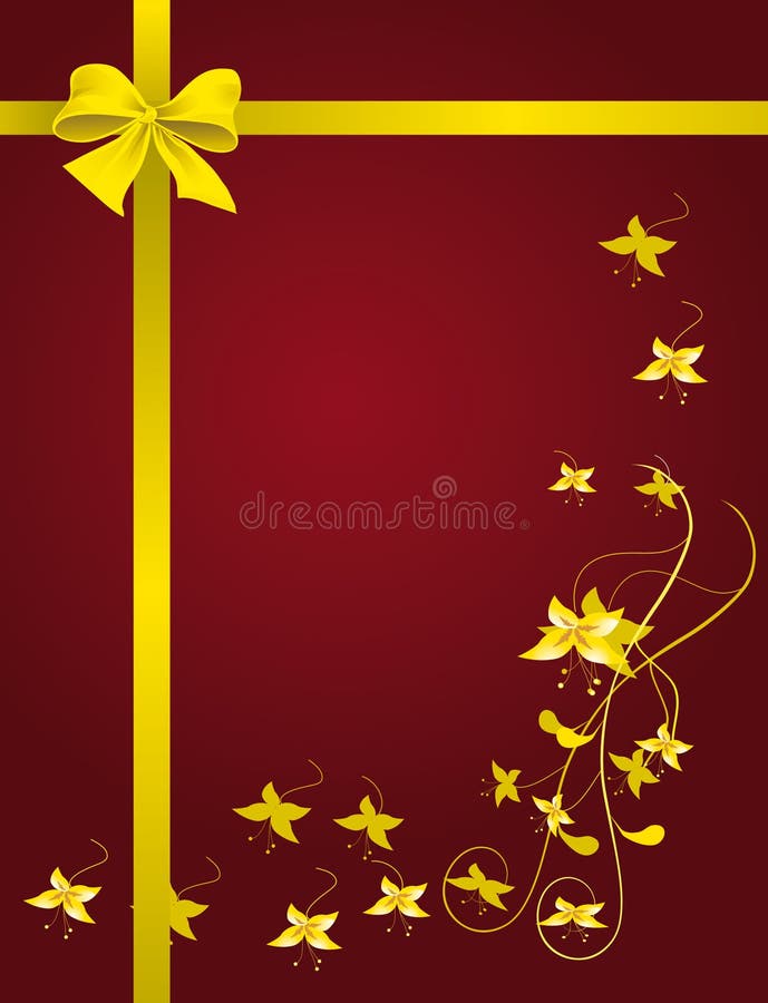 Red packet with a ribbon stock vector. Illustration of gold - 13385386