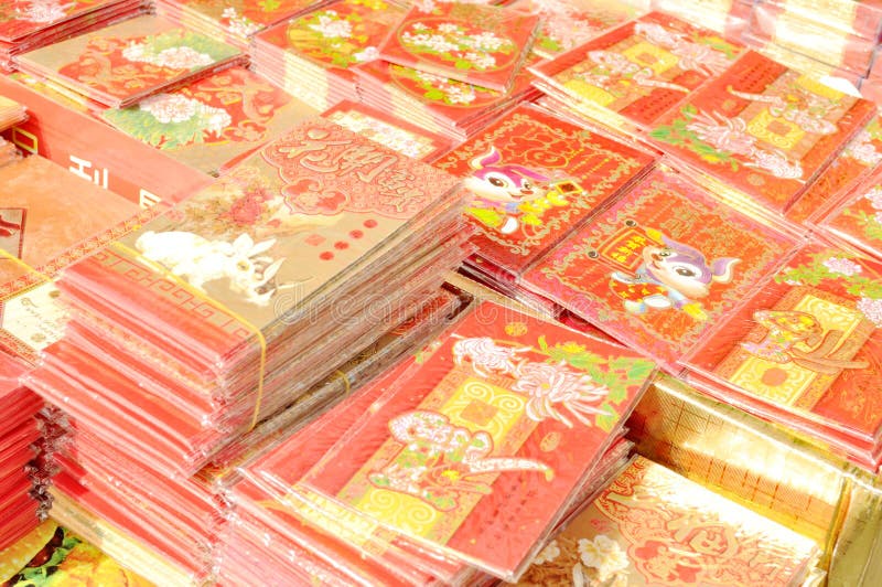 Red packets stock photo. Image of stacked, holiday, festival - 18096712