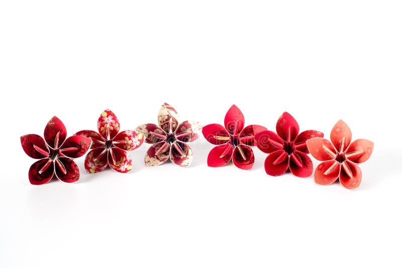 Red Packets Origami Flowers Stock Photo - Image of origami, white ...
