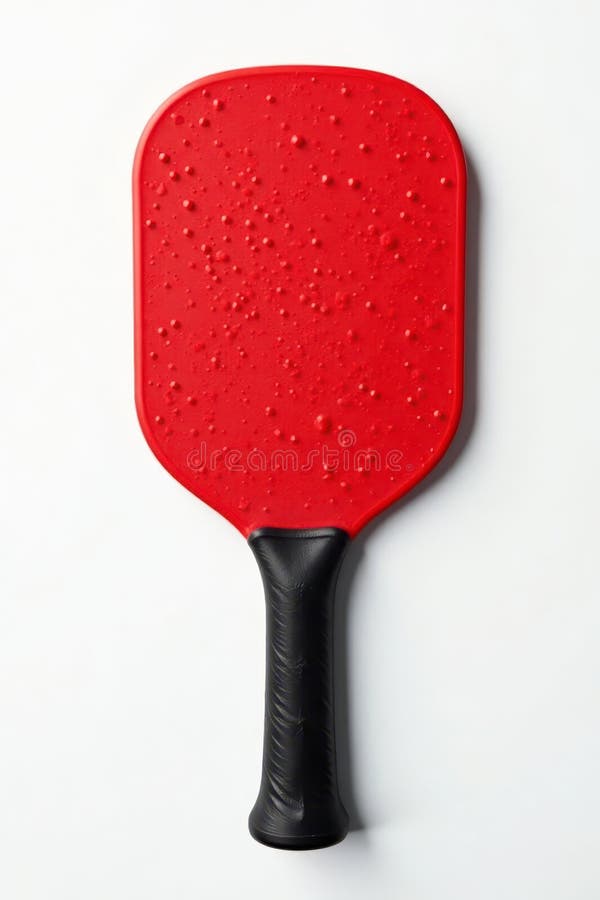 Red Paddle with Pimples Out Rubber on Pristine White Backdrop , Racket ...