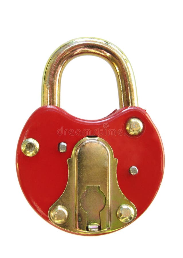 Red padlock stock image. Image of chrome, object, real - 19838703