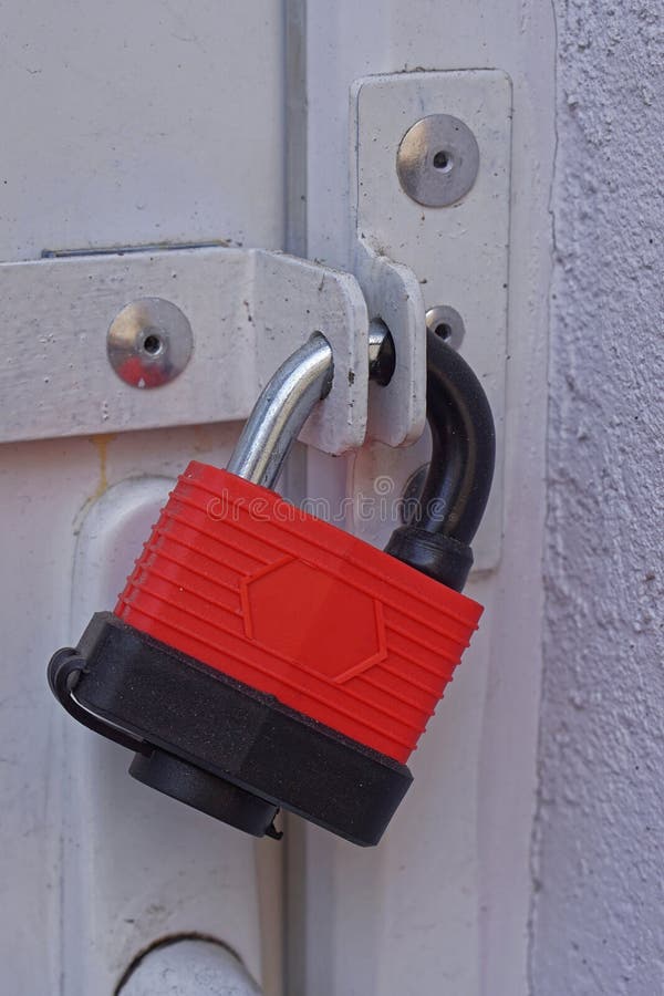 Red padlock stock photo. Image of large, exterior, strong - 165827844