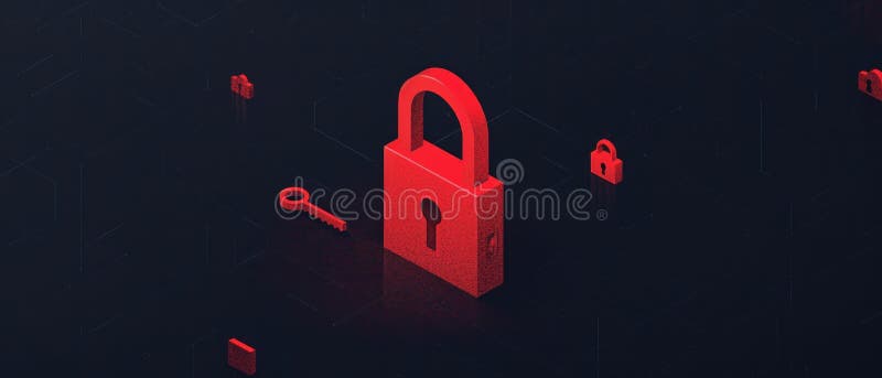 Red Padlock on a Dark Background, Symbolizing Security and Privacy ...